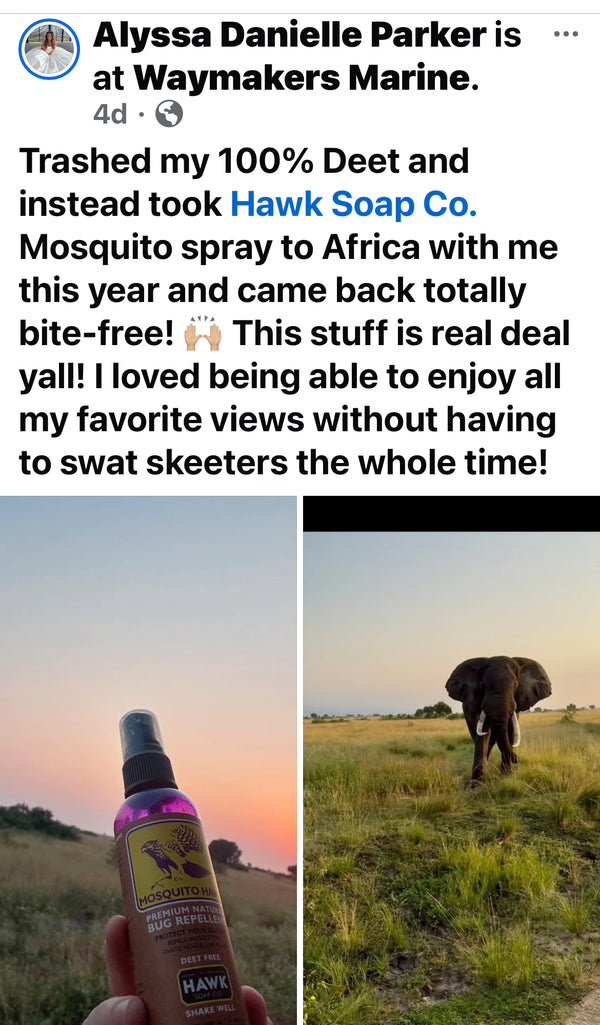 Mosquito Hawk Bug Repellant 8oz. - NEW SIZE - Hawk Soap Co.