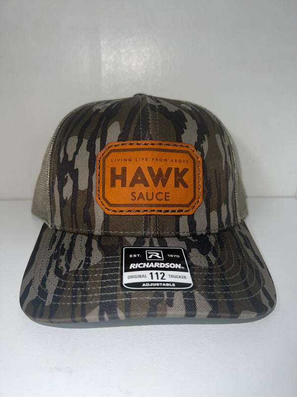 HAWK SAUCE LEATHER PATCH HAT CAMO - Hawk Soap Co.